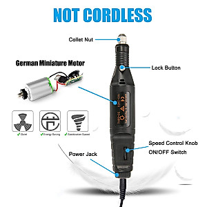 AxPower Electric Micro Engraver Pen Mini DIY Vibro Engraving Tool Kit for Glass Ceramic Plastic Wood Jewelry with Scriber Etcher 30 Bits and 6 Polishing Head and 16 Stencils