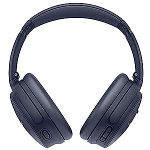 Bose QuietComfort 45 Wireless Noise-Canceling Headphones (Midnight Blue) Bundle with PowerBank + Headphone Stand + USB Adapter + 3.5mm Extender & Splitter + Headphone Cleaning Kit (Renewed)