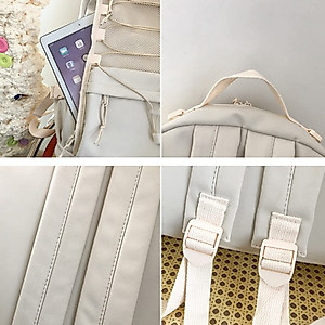 Kawaii Backpack for Teen Girls Cute Bookbag Lovely Schoolbag Casual Bag with Laptop Compartment Aesthetic Backpack For School (Black)