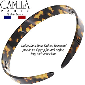 Camila Paris CP3466 French Headband for Women, Handmade Tokyo, Strong Hold Grip Women's Hair Band, Ligth and Very Flexible, No Slip and Durable Styling Girls Hair Accessories, Made in France