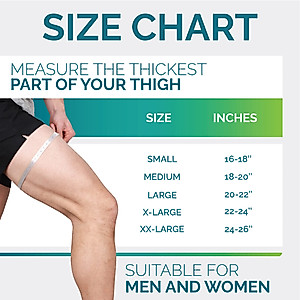 Thigh Compression Sleeve for Men & Women | Thigh Brace for Sciatica Pain Relief, Leg Injury, Hamstring & Hip Support | Ideal for Running & Workout (Large, Black)