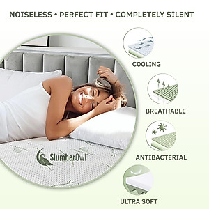 SlumberOwl Viscose derived from Bamboo Zippered Mattress Encasement – Waterproof, Cooling & Soft (King) 12-15" Deep