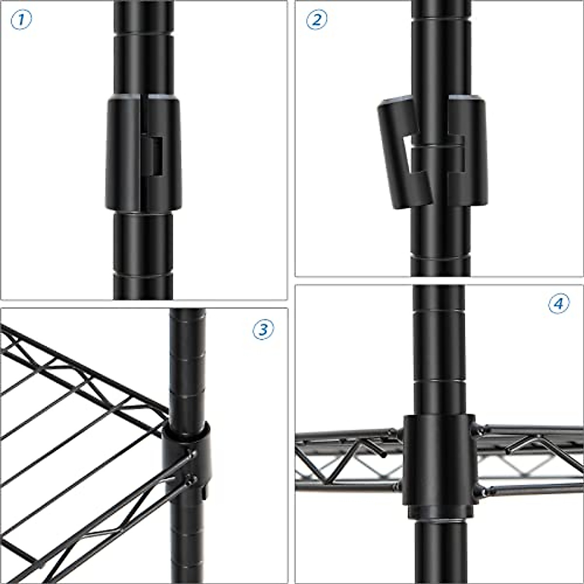 BRIAN & DANY Free-standing Closet Garment Rack, Heavy Duty Clothes Wardrobe, Rolling Clothes Rack, Closet Storage Organizer with Hanger Bar, Contains 10 hooks, Black, 47.72" L x 17.99" W x 70.87" H