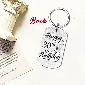 HLQYMZ 30th Birthday Keychain Gifts for Women Girls, Sweet 30 Year Old Birthday Gifts