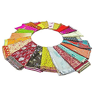 Peegli Pack of 50 Assorted Wholesale Textile Indian Dupatta Women Scarves Handmade Mixed Fabric Lot