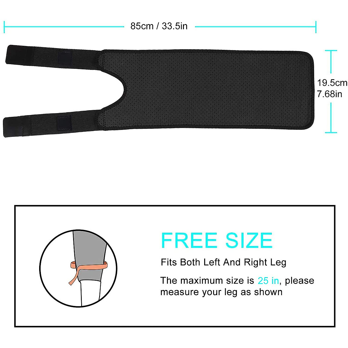 supregear Thigh Brace Support, Adjustable Hamstring Quad Wrap, Neoprene Thigh Compression Sleeve for Pulled Groin Muscle, Sprains, Quadricep, Tendinitis and Injury Strain Recovery, Women Men, Black