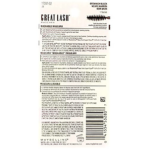 Maybelline Great Lash Washable Mascara, Brownish Black [102], 0.43 oz (Pack of 2)