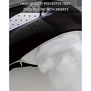 HilariousM High Heels Shoes Diamond Outdoor Pillows for Chaise Lounge Chair, White Black Waterproof Lumbar Head Support Pillow with Adjustable Elastic Band for Pool Patio Furniture Decorative