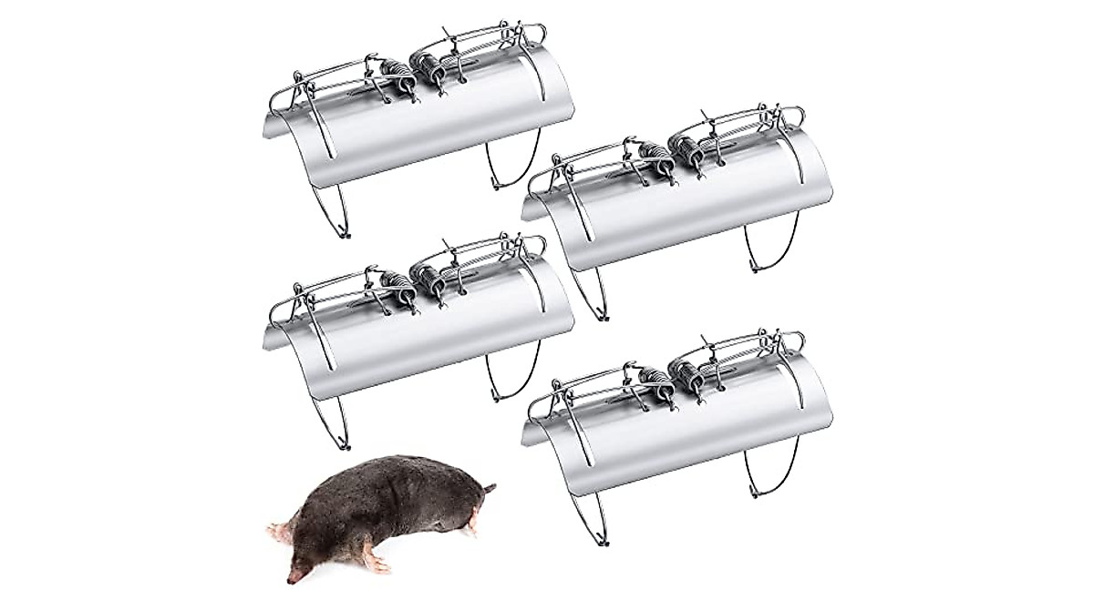 Effective Metal Mole Trap - Heavy Duty & Reusable (4 Pack)
