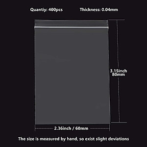 400Pcs Small Ziplock Bags, 2 x 3 Inches Resealable Self Sealing Zipper Clear Plastic Bags for Jewelry, Cookie, Candy, Birthday Party Self Sealing Plastic Bags