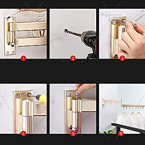 EAFTOS Wall Mounted Clothes Hanger with Outdoor Balcony Multifunctional Clothes Hanger Invisible Folding Drying Rack Adjustable (Color : Gray)