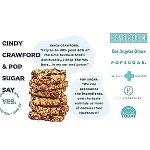 The YES Bar – Dark Chocolate Chip – Plant Based Protein, Decadent Snack Bar – Vegan, Paleo, Gluten Free, Dairy Free, Low Sugar, Healthy Snack, Breakfast, Low Carb, Keto Friendly (Pack of 6)