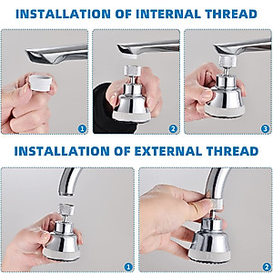4 Spray Modes Faucet Aerator,360 Degree Faucet Sprayer Attachment,Big Angle Kitchen Faucet Aerator,Swivel Faucet Extender,Sink Sprayer Attachment for faucet,55/64 inch Female Thread (Chrome)