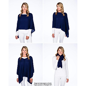 CLAUDIA NICHOLE by Alashan 100% Cashmere Luxe Dress Topper Poncho - Lightweight, Soft, Cozy & Versatile - One Size Fit with 60 Plus Colors- Great Gift Item- Dune/2316