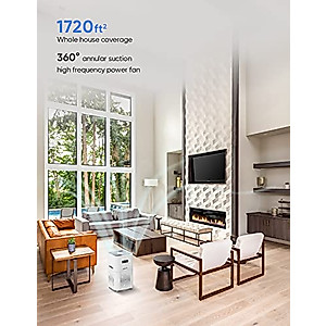 2 pcs HEPA Air Purifiers for Home Large Room, CADR 400+ m³/h up to 1720sqft + CADR 300+ m³/h up to 1290sqft…