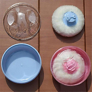 UTENEW Cosmetic Tool Baby Soft Face Body Powder Puff Sponge Box Container Case (pink)