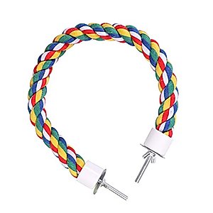 Bird Rope Perch Parrot Toys, Birdcage Swing Toys Spiral Bird Toys Bird Bungee Rope Perches Toys for Cockatiels Parrot Birds, Bird Cage Accessories - 40CM/15.7inch