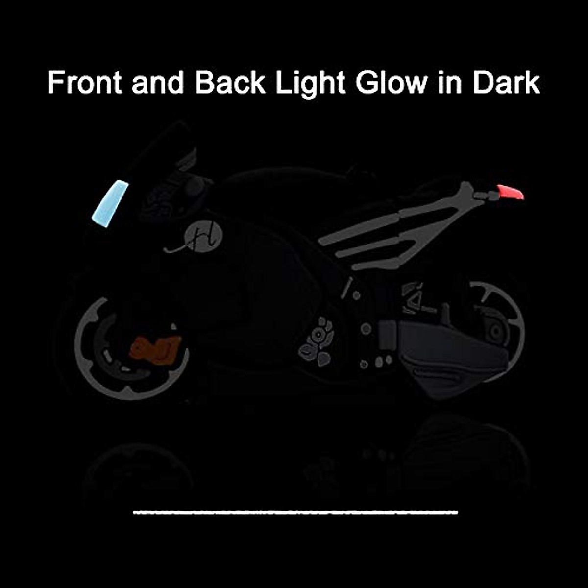 Motorcycle Vehicle Silicone Case Compatible with Airpods2 and Airpod1 Headphones Cover with Keychian for Mens Boys TeenagersBlack(Glow in Dark