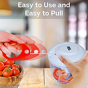 Easy String Pull Food Chopper | Manual Food Processor for Chopping, Dicing, and Mixing | Compact, Portable, and BPA-Free | Ideal for Vegetables, Nuts, Salsa, and Salad