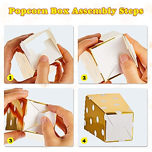 100 Pieces Miniature Resin Popcorn Decor Artificial Lifelike Popcorn Fake Popcorn Decorations with Mini Popcorn Boxes Cardboard Popcorn Container for Party DIY Photo Props, Small Popcorn Models Decor