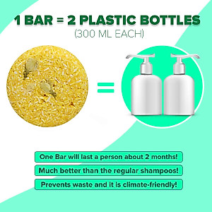 Solid Shampoo Bar And Conditioner Effect Hair Soap – 100% Organic Shampoo Bars For Hair With All Natural Plant Based Essential Oils And Zero Waste Biodegradable Packaging (Jasmine)