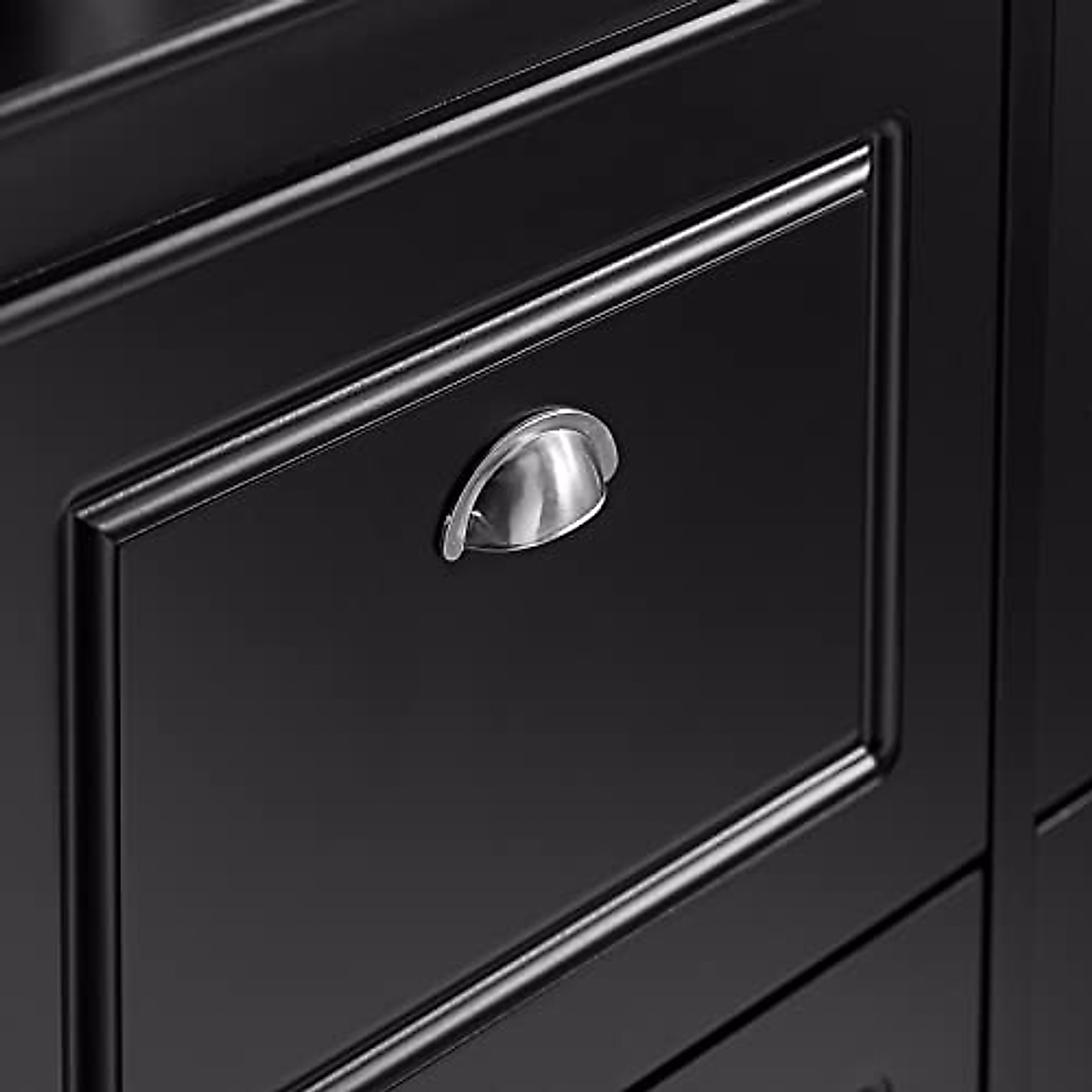 Haotian FSR79-SCH, Black Shoe Cabinet with 4 Flip Drawers, Freestanding Shoe Rack, Shoe Storage Cupboard Organizer Unit