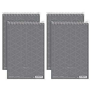 TOPS Prism Steno Books, 6" x 9", Gregg Rule, Gray Paper, 80 Sheets, Perforated, 4 Pack (80274)