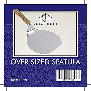 Extra-Large Stainless Steel Wide Spatula Turner with Strong Wooden Handle - Dishwasher Safe Kitchen Utensil - Heavy Duty Oversized Metal Lifter for Grilling, Cooking, Baking Cake & Cookies pancake