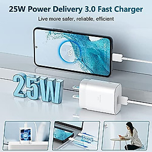 Type C Charger Fast Charging,25W USB C Wall Charger Super Fast Charging Block with 5FT Android Phone Charger Cable for Samsung Galaxy S23 Ultra/S23/S23+/S23 Ultra/S22/S22 Ultra/S21/S21 Ultra/S20 Ultra