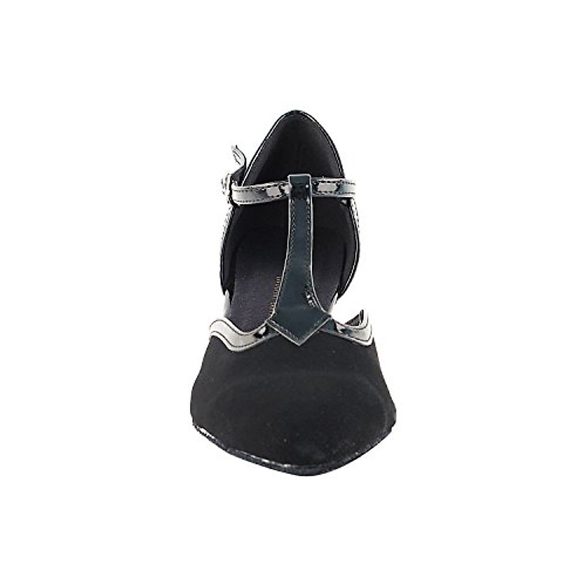 GP 50 Shades of Low Kitten Heel Dance Dress Shoes: 9627 Black Nubuck & Black Trim,1.3" Heel, Size 11 (Special Order)