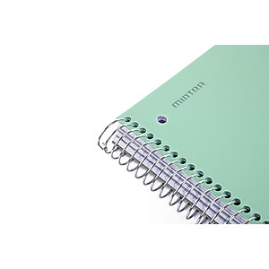 Mintra Office Durable Spiral Notebooks, 5 Subject, (Sage Green, College Ruled 1pk) - 200 Sheets, 5 Poly Pockets, School, Office, Business
