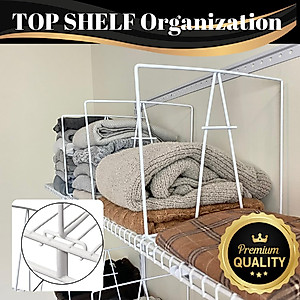 Evelots Wire Shelf Dividers -6 Pack- Closet Organization and Storage Optimization for Home/Office/Pantry/Garage - Tall Shelf Separator - Easy Clip-No Tool - Solid Coated Steel