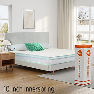 HRVEOCEI Twin Mattress, 10 Inch Innerspring Hybrid Mattress with Gel Memory Foam, Individually Wrapped Encased Coil Pocket Spring Mattress, Pressure Relief, Medium Firm Support (10”, Twin)