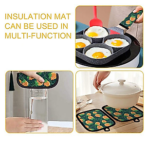 GIFTPUZZ Punk Pile of Skulls Pot Holders and Oven Mitts 2pcs Set Heat Resistant Kitchen Set for Cooking Baking Grilling Barbecue Purple Black