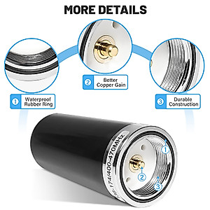 Anina 3DB Gain GMRS Antenna NMO Mount, Dual-Band UHF VHF 136-174MHz 400-470MHz, 3.5” Antenna NMO Connection for Midland Car Truck Ham Radio Amateur Mobile Radio Two Way Radio Marine Boat VHF Radio