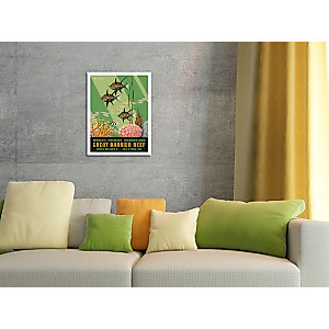 Great Barrier Reef - Queensland Australia - World's Premier Wonderland - Vintage Travel Poster by Noel Pasco Lambert c.1936 - Master Art Print (Unframed) 9in x 12in