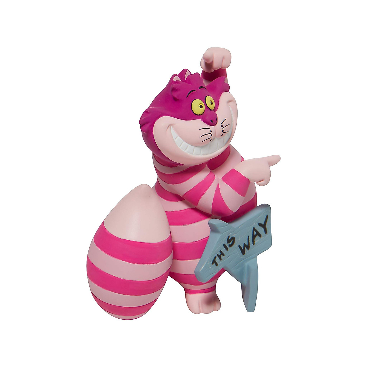 Enesco Alice in Wonderland Disney Showcase Cheshire Cat This Way Miniature Figurine, 3.35 Inch, Multicolor