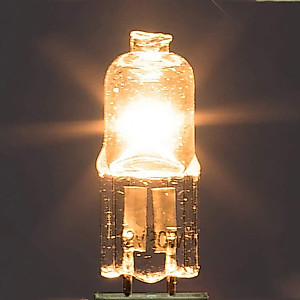 Deezio 12 Volt 50 Watts GY6.35 T4 Halogen Light Bulb with Glass 2-Pin, 300/900 Lumens, 3000K Bulb Color Temp, 4-Pack