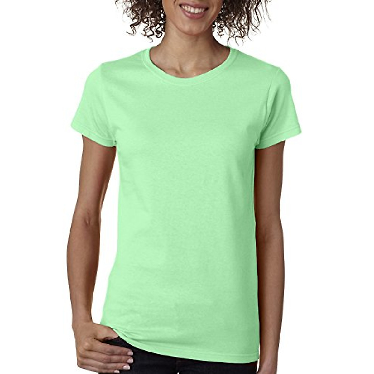 Gildan Women's Heavy Crewneck Cap Sleeve T-Shirt, Small, Mint Green