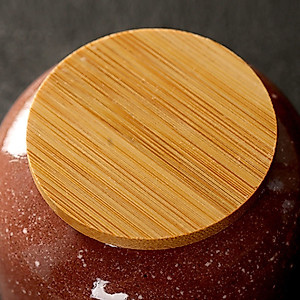 AMAYYAgwsnh Food Container Sets Creative Cover Ceramic Jar Sealed Tea Tin Storage Box Porcelain Kitchen Utensils Grain Seasoning Tank Enamel Storage Jar