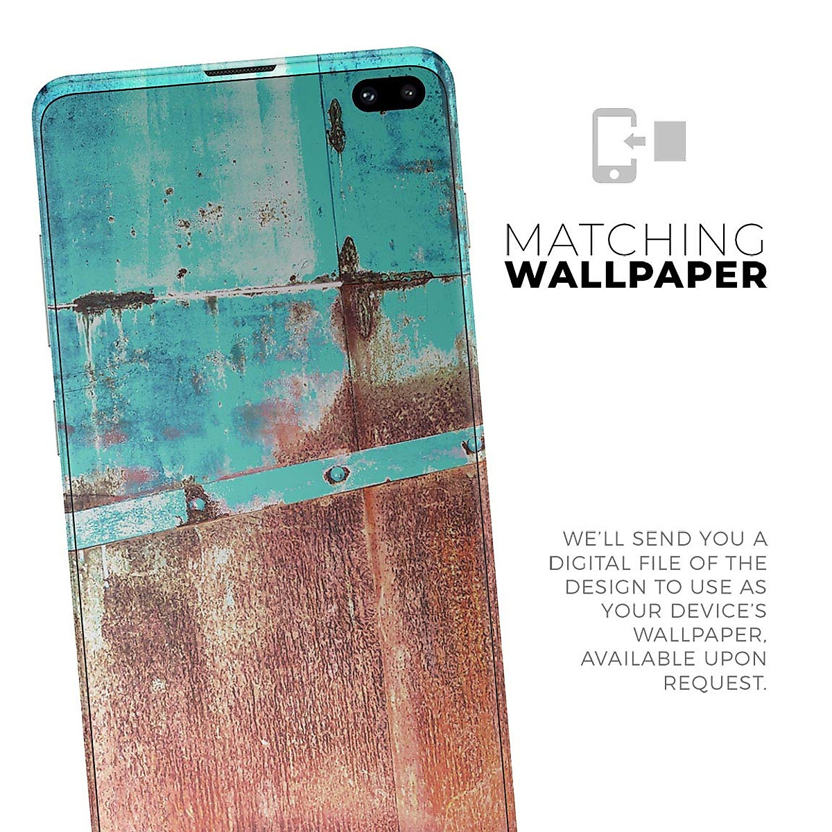 DesignSkinz Bright Turquise Rusted Surface Protective Vinyl Decal Wrap Skin Cover Compatible with The Samsung Galaxy S20 (Screen Trim & Back Glass Skin)