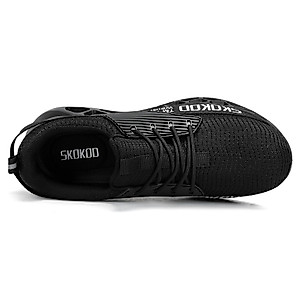 SKOKOD Men's Steel Toe Shoes Slip On Puncture Proof Safety Shoes Non-Slip Work Sneakers Composite Toe Industrial Construction Shoes(Size 10.5 Black)