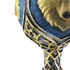 EZESO Stainless Steel Wolf Goblet, EZESO Resin 3D Wine Chalice Goblet Cup(Wolf Goblet)
