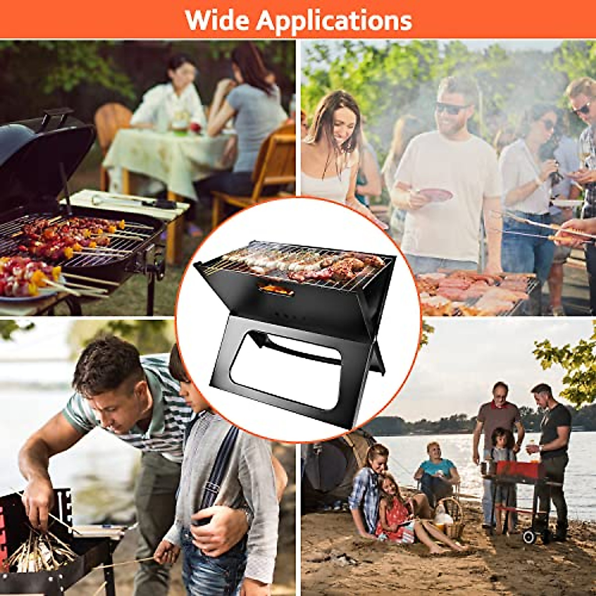 Portable grill charcoal Portable Charcoal Grill for camping Barbecue Grill Foldable Charcoal Grill Camping/Garden/Outdoor/Travel