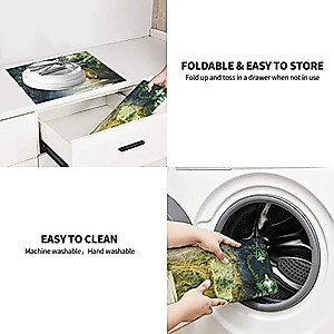 Gasse Printed Drying Mat For Kitchen Ultra Absorbent Microfiber Dishes Drainer Mats Non-Slip Silicone Quick Dry Pad - 18 X 16inch