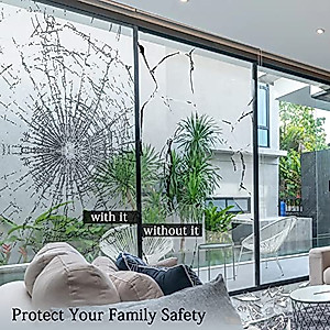 Window Security Film 23.6in X 19.7ft, Shackcom Tempered Glass Window Film Adhesive Anti-Shatter for Home, Office and Car (Clear)