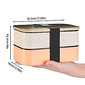 KOOLR Red Dragonfly Print Bento Box Adult Lunch Box With 2 Compartments Stackable For Work Picnic Leak Proof Bento Box