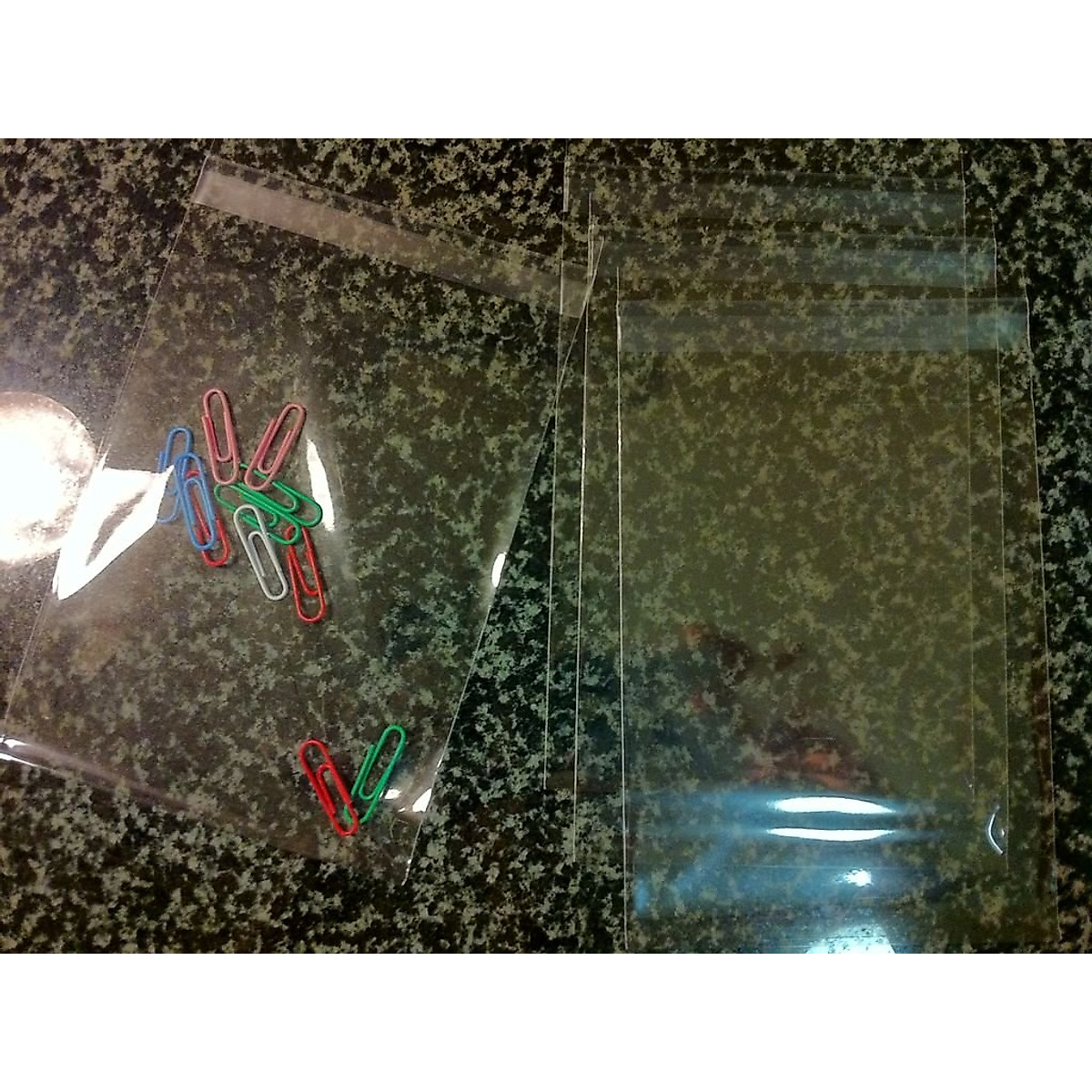 UNIQUEPACKING 100 Pcs 3 5/8 X 5 1/8 Clear A1 4bar Card Resealable Cello Cellophane Bags