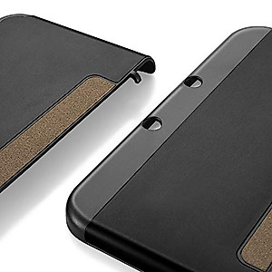 TNP Protective Case Compatible with Nintendo New 3DS XL LL 2015, Black - Plastic + Aluminum Full Body Protective Snap-on Hard Shell Skin Case Cover New Modified Hinge-Less Design