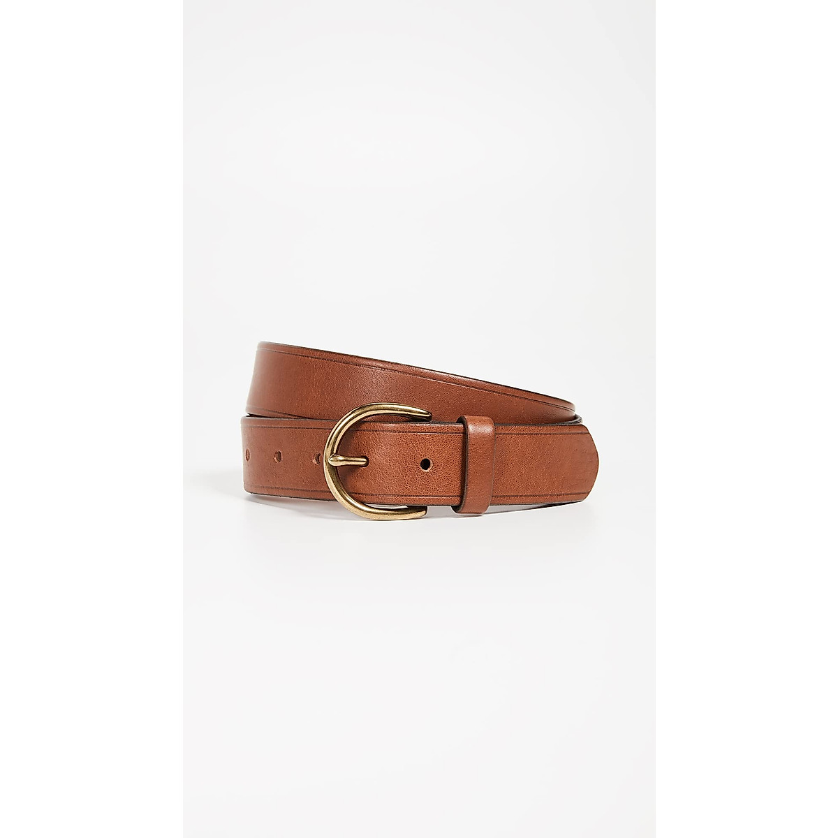 Madewell Women's Medium Perfect Leather Belt, Pecan, Brown, S